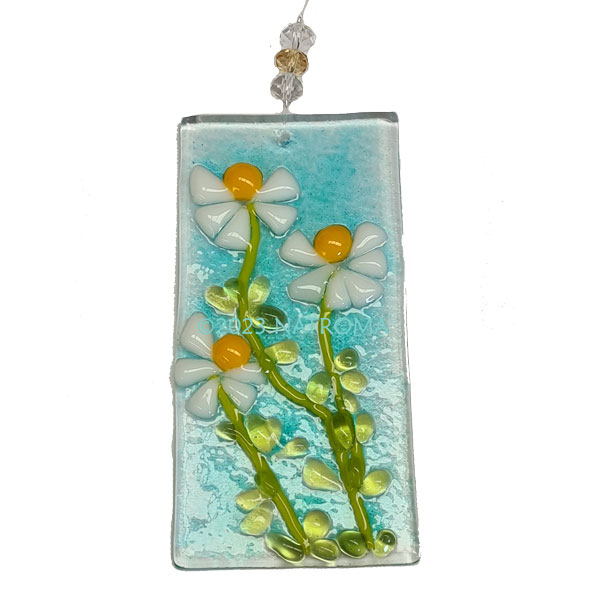 Handmade Fused Glass Spring Flowers Sun Catcher Gift | Natroma